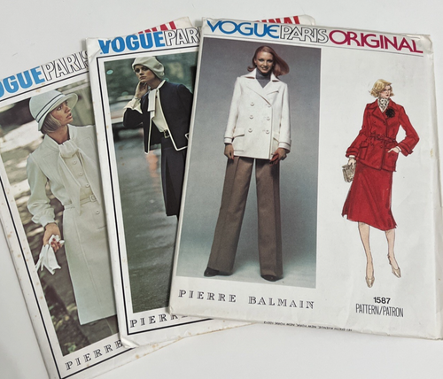 3-Uncut Vogue Paris Org. Sew Patterns-Pierre Balmain-size 10/12-1587 ...