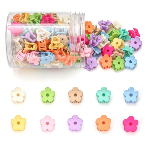 Small Flower Hair Clips 100PCS, Mini Hair Clips Baby Claw Clips Cute ...