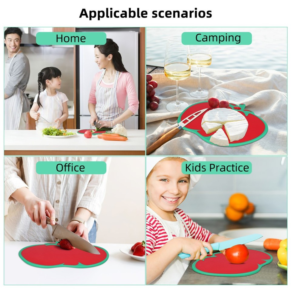 Tomato Shape Cutting Board Reusable Plastic Chopping Board Kitchen ...