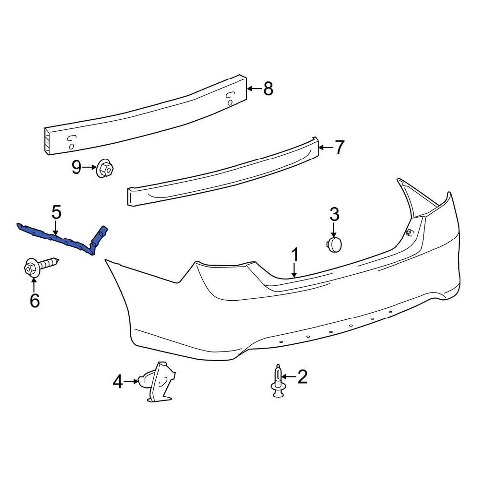 For Toyota Camry 2012-2014 Toyota 5257506090 Rear Right Bumper Guide | eBay