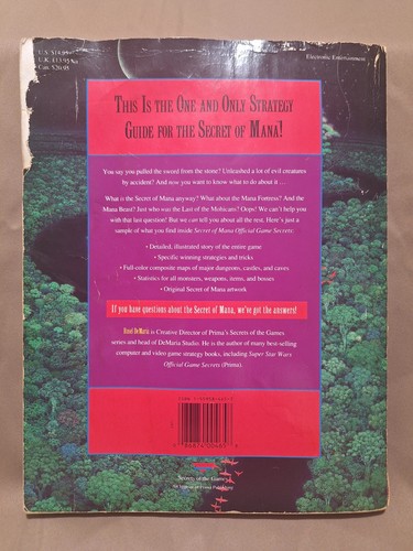 Secret Of Mana Official Game Secrets Prima Strategy Guide Squaresoft ...