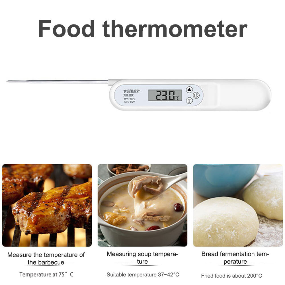 Food Thermometer Baking Cooking Instant Read Digital Milk LED Display ...