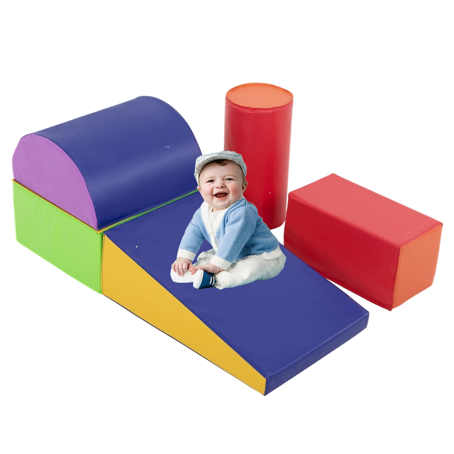 5 PCS Kids Foam Puzzle Block Set Crawl and Climb Foam Toys Set for ...
