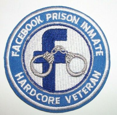 Facebook Prison Inmate~Hardcore Veteran~Embroidered Patch~3" Round~Iron ...