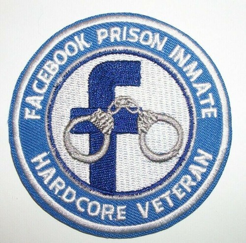 Facebook Prison Inmate~Hardcore Veteran~Embroidered Patch~3" Round~Iron ...