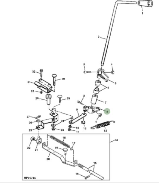 John Deere OEM AM132940 PTO Linkage Arm LT 133 150 155 160 166 170 180 ...