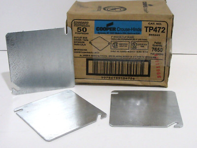 50 PACK Cooper Crouse-Hinds TP472 4" Square Flat Blank Cover For 4X4 ...