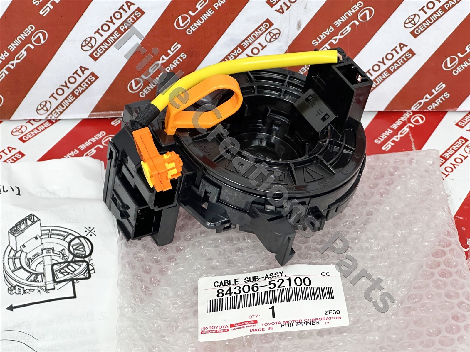 84306-52100 Toyota Cable Sub-assy Spiral 8430652100 Genuine OEM Part ...