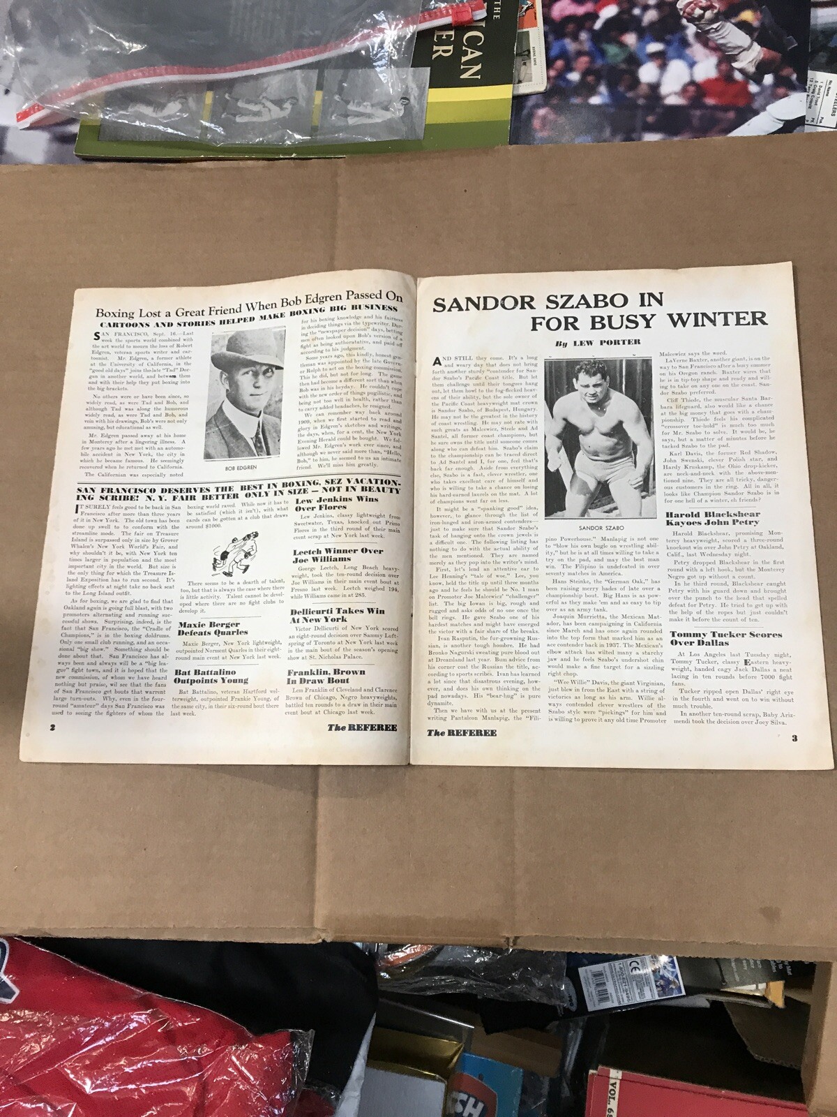 The Referee Boxing Wrestling Magazine September 23, 1939 Jackie Jurich ...