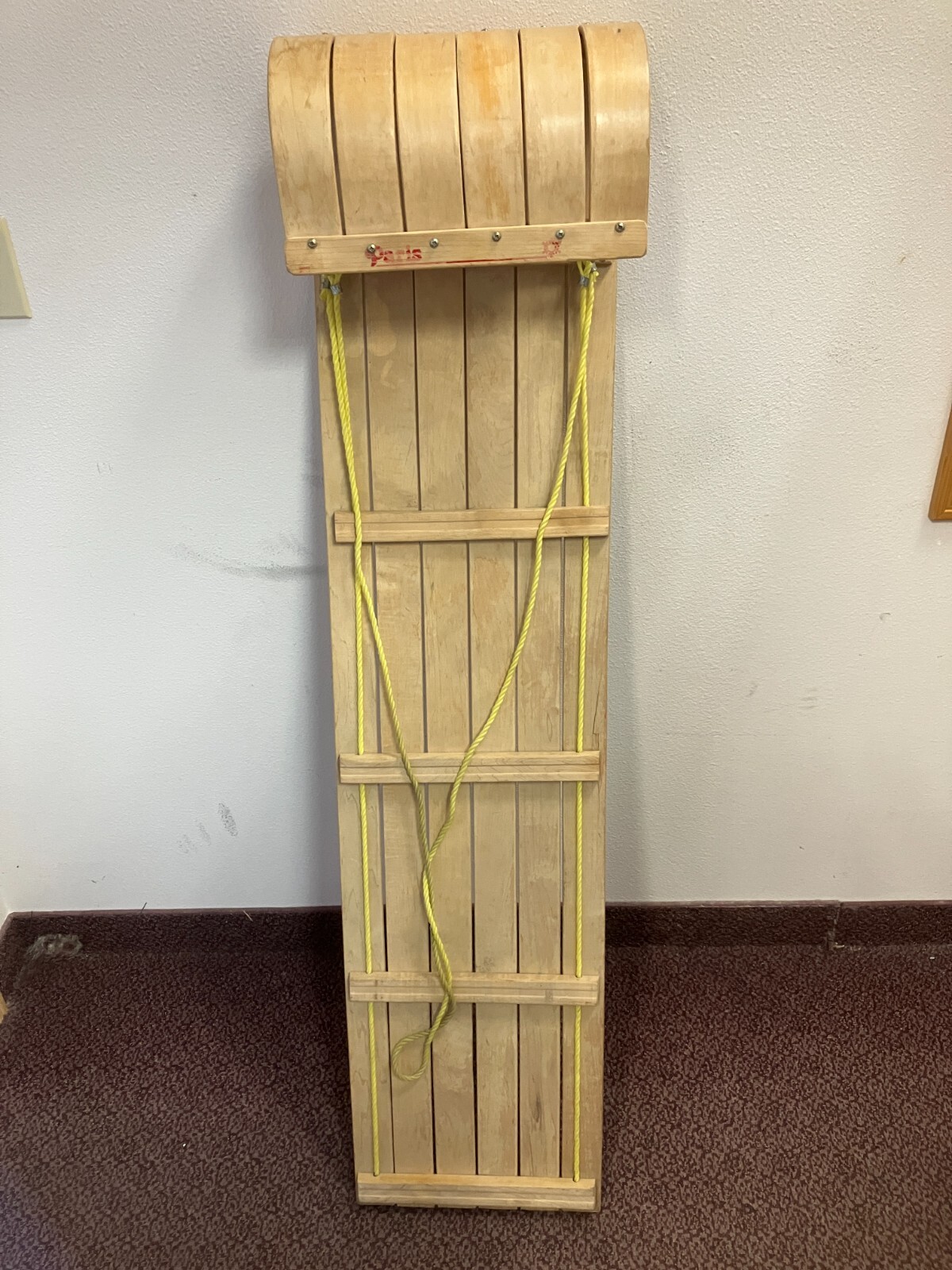 Vintage Paris Wood Wooden Toboggan Snow Sled Made In Canada 5’ Long | eBay