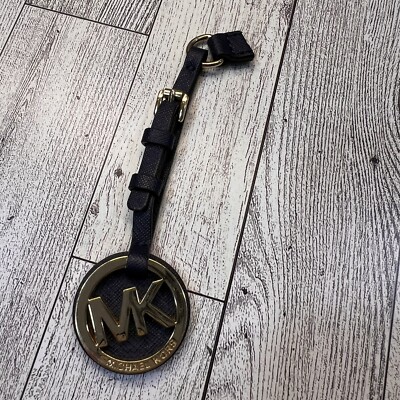 Michael Kors Keychain Hang Tag Key Fob Charm Gold Tone Dark Blue ...