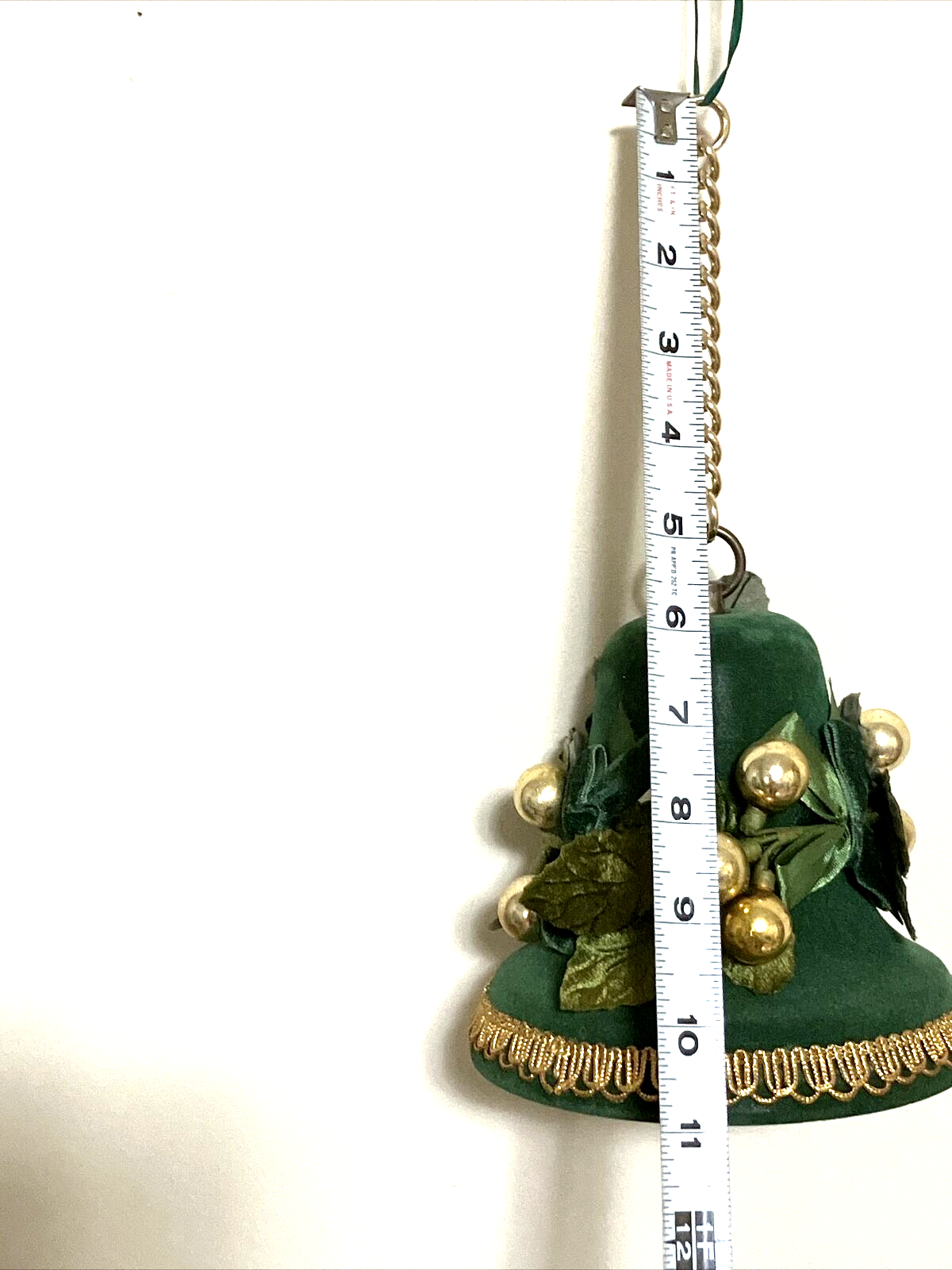 VTG RETRO Schmid Bros. Christmas Musical Bell FLOCKED Mercury Glass ...