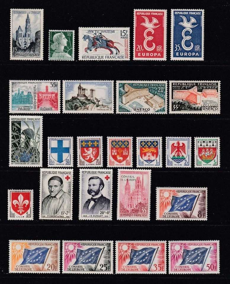 1958 FRANCE SHORT 48 STAMPS YEAR SET (2 PAGES) | eBay Australia