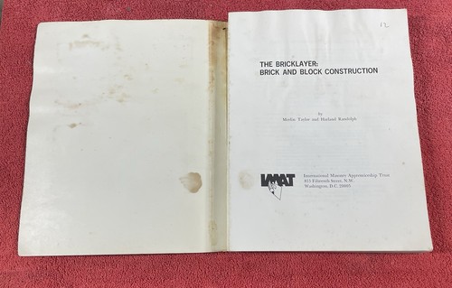 The Bricklayer Brick and Block Construction books | eBay