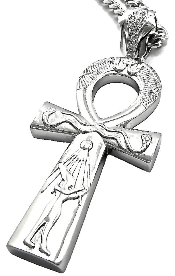 Ankh Necklace Large Egyptian Pendant With Cuban Chain | eBay