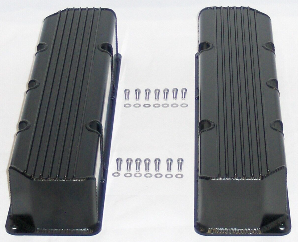 1976-1987 Jeep AMC Black Fabricated Aluminum Fin Valve Covers V8 304 ...