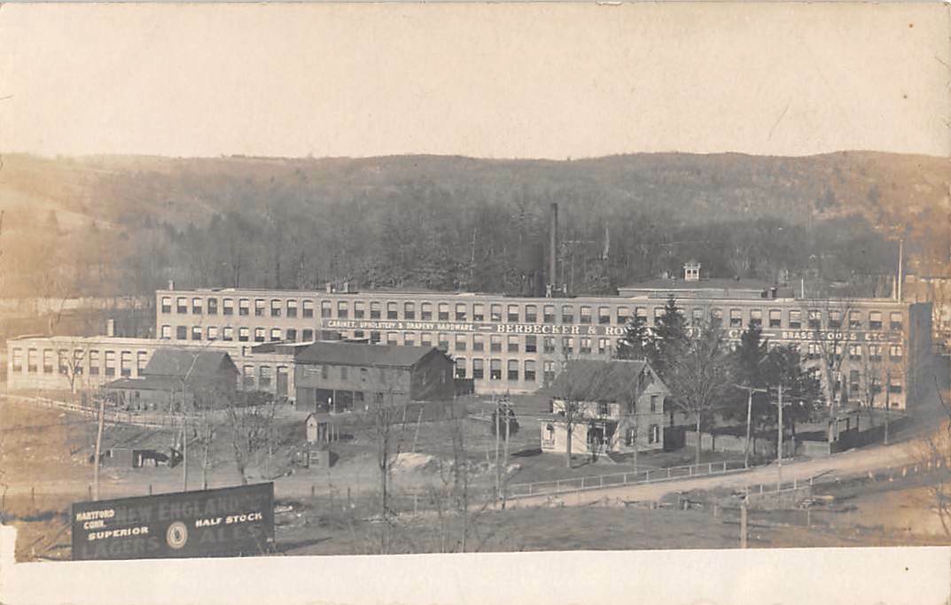 WATERVILLE, WATERBURY, CT, BERBECKER & ROWLAND CO FACTORY, RPPC c 1903 ...