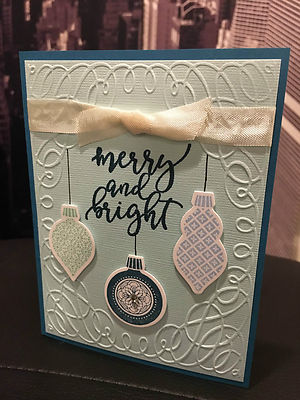 Stampin Up "Merry and Bright" Ornaments Christmas Holiday Handmade- 4 ...