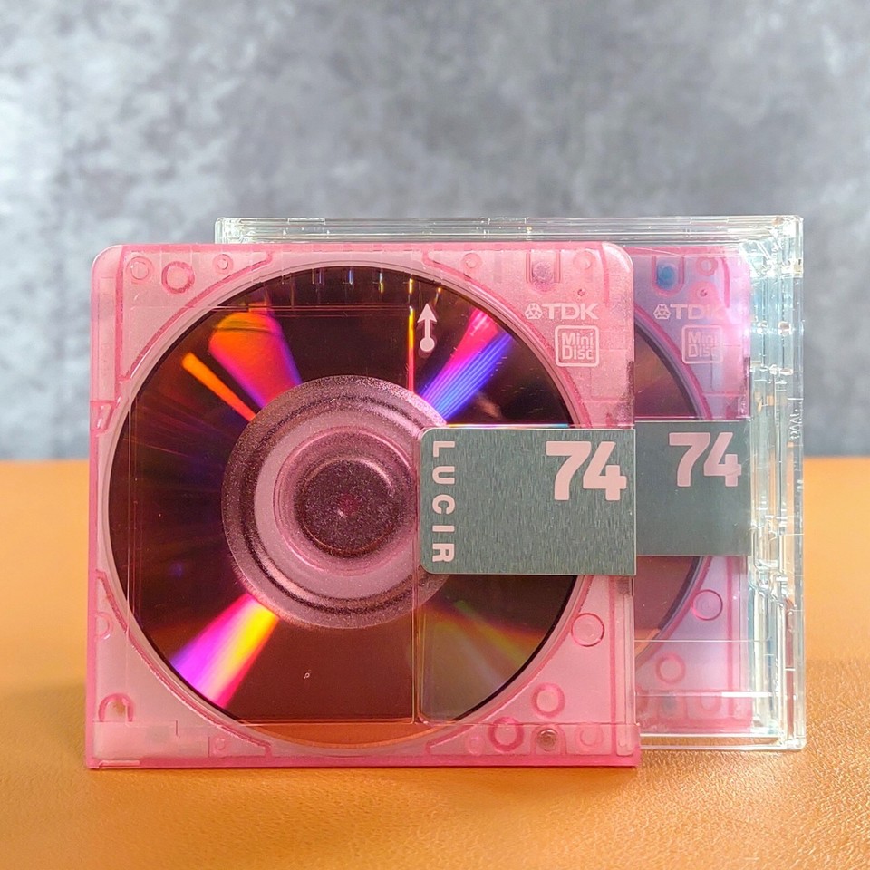 Set of 6 TDK Lucir Pink & Blue Mix Mini Discs, 74 Minutes Each w/ Slip ...