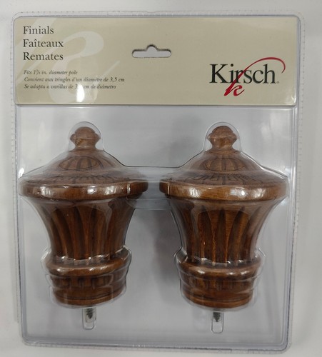 Kirsch 1-3/8" Charleston Curtain Rod Finials 2-Pack - You Get 2 Finials ...
