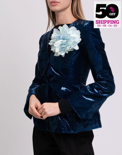 RRP €425 GUCCI Large Flower Design Brooch Silk Blend Bee Logo Pin Back ...