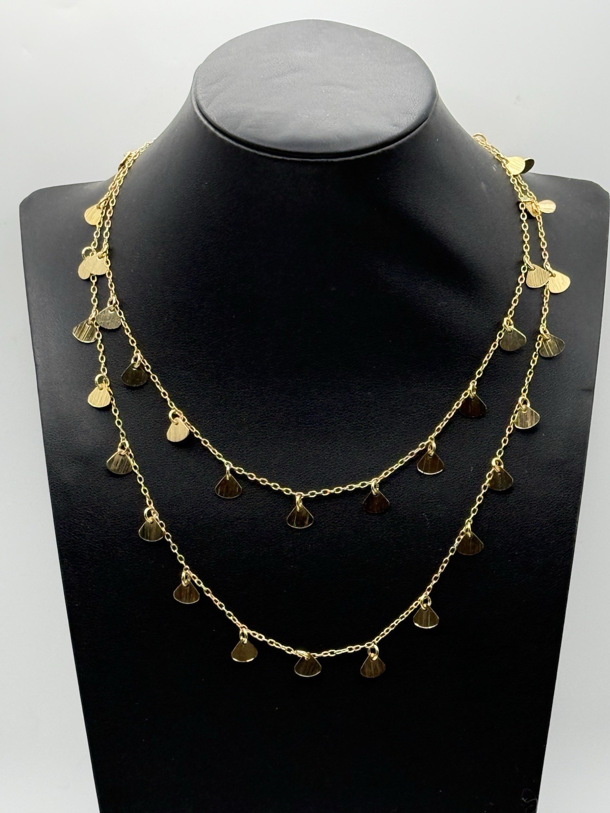 Marcia Moran 18K Gold Plated Double Layered Disc Dangle Station Choker ...