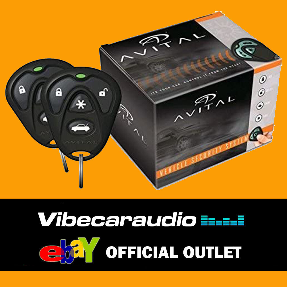 Avital 3100L - 1- Way Car Alarm Security System With 2 Remote Shock ...