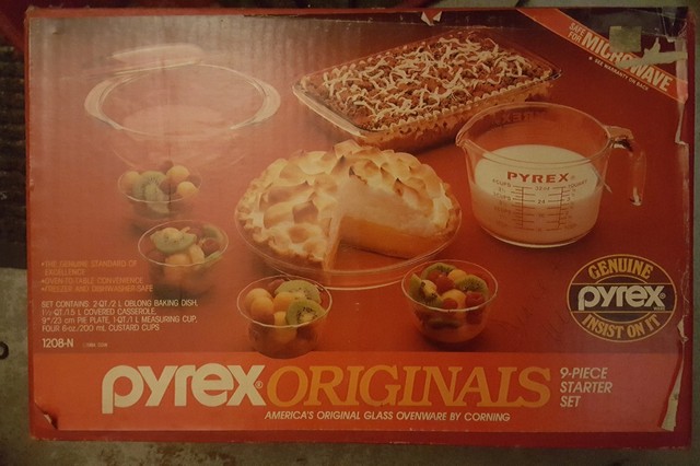 Vintage PYREX Originals 9 Piece Starter Set Glass Ovenware 1208-n . for ...