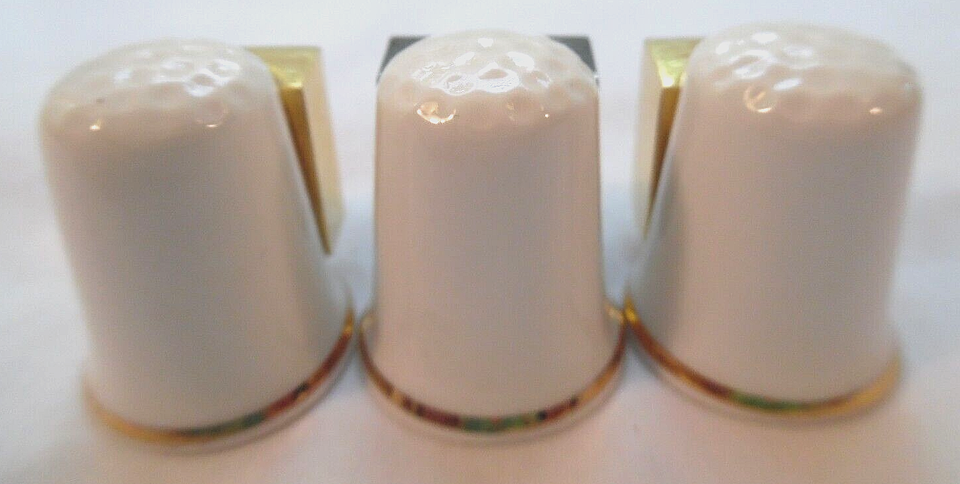 3 Gimble & Sons Metal Emblem Front Fine Bone China Decorative Thimbles ...