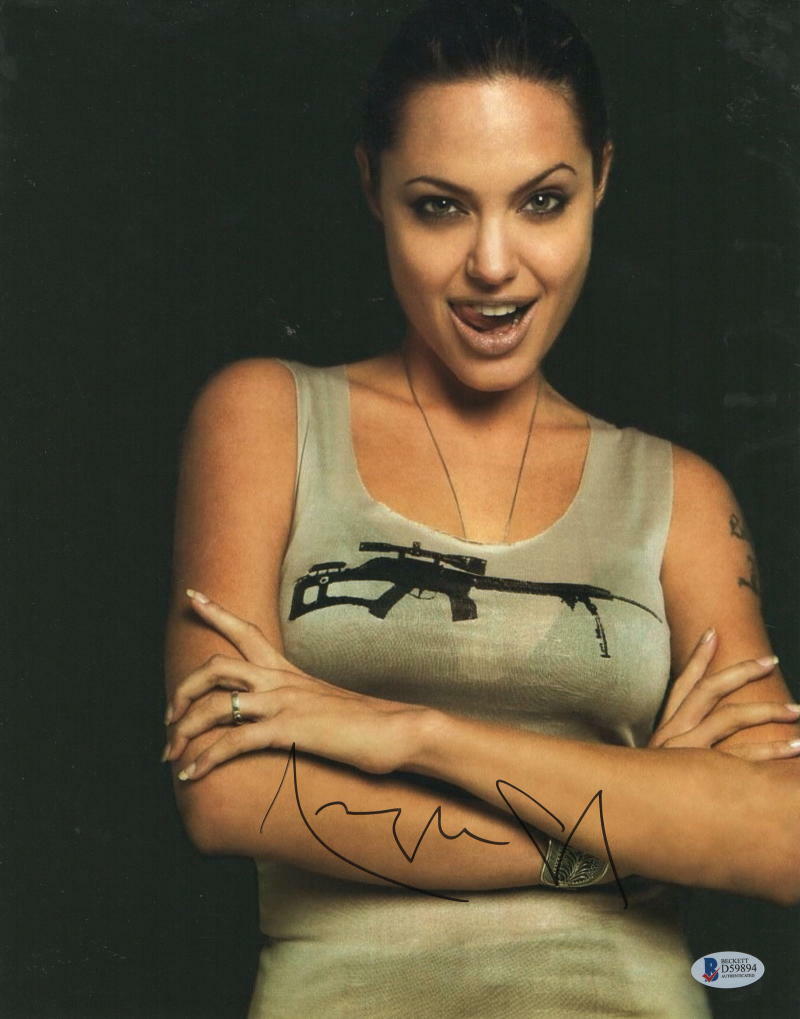 HOT SEXY ANGELINA JOLIE SIGNED 11X14 AUTHENTIC AUTOGRAPH BECKETT COA G ...