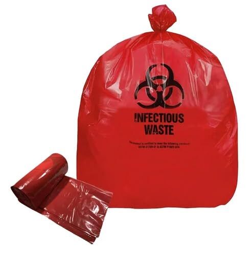 SurgiMac 10-15 Gallon Red Infectious Waste Bag - Heavy Duty 24x32 Inch ...