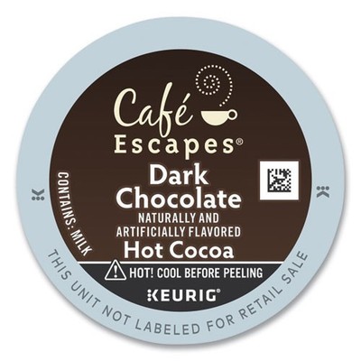 Café Escapes® Cafe Escapes Dark Chocolate Hot Cocoa K-Cups, 24/Box | eBay