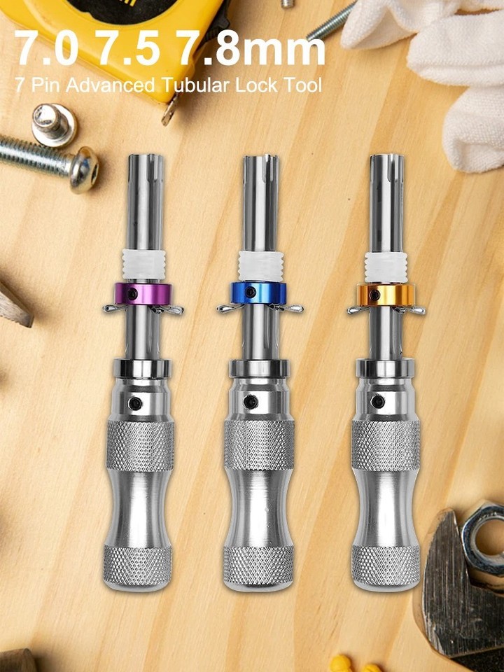3Pcs 7 Pin Advanced Tubular Lock Tool Set For Padlock Hook Tool Seal ...
