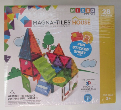 MAGNA-TILES House 28-Piece Mixed Colors Magnetic Building Set #18332 ...