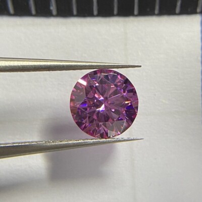 8Ct Natural Round Cut Purple Color diamond CERTIFIED D Grade VVS1 +1 ...