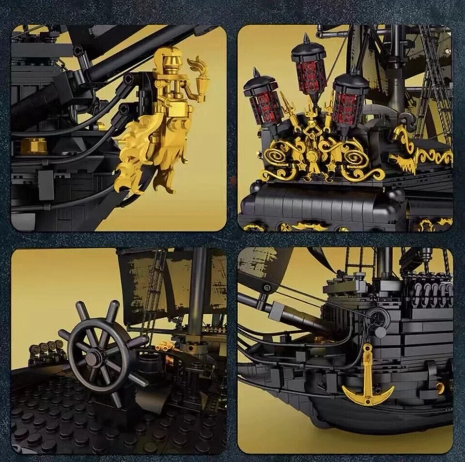 MISINI Pirate Ship Building Blocks Kits, 4708 PCS MOC Large Black Pearl ...