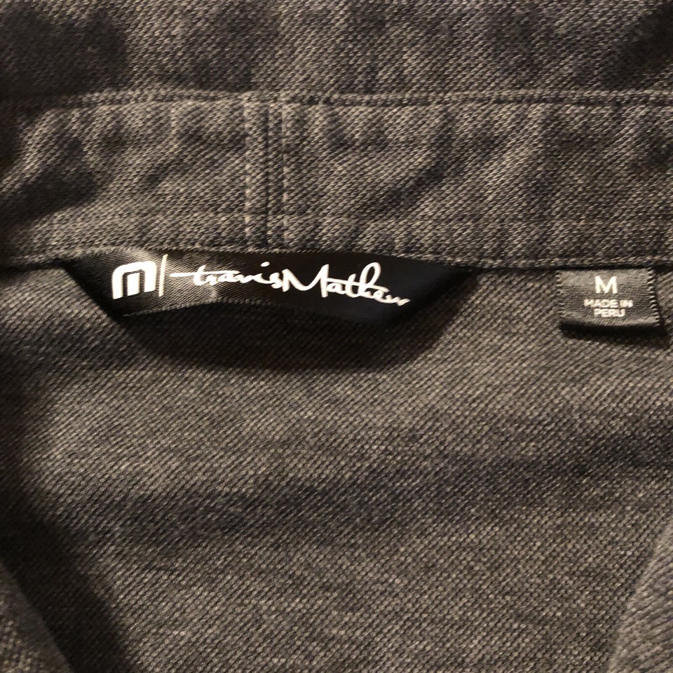 Travis Mathew Mens Medium Golf Polo Shirt Gray With Rare English Turn ...