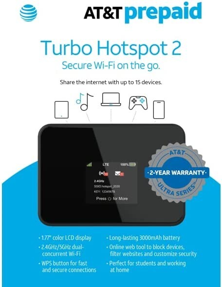 AT&T Turbo 256MB Prepaid Hotspot 2 -Black (6962C) for sale online | eBay