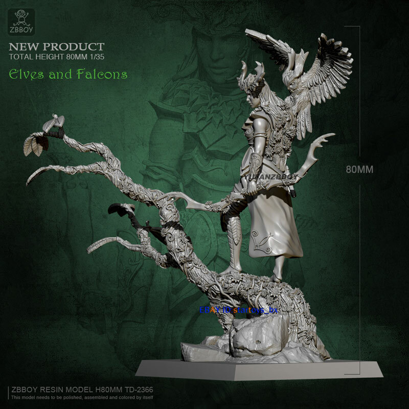 Unpainted 1/35 Scale Resin Female Hunter 80MM Model Kits GK Unassembled ...