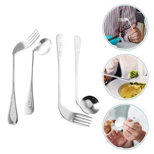 Curved Fork Spoon Set for Parkinson's & Hand Tremors | eBay
