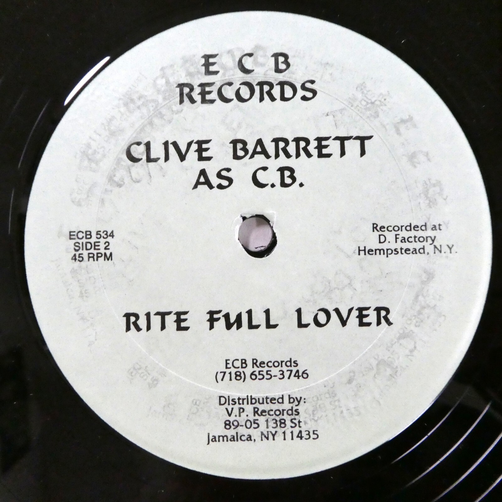 CLIVE BARRETT as C.B. 12" No One Like Me / Rite Full Lover ECB ...