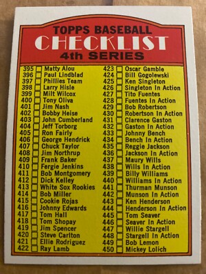 1972 Topps Baseball stunning set break #378 4th Series Checklist MINT ...
