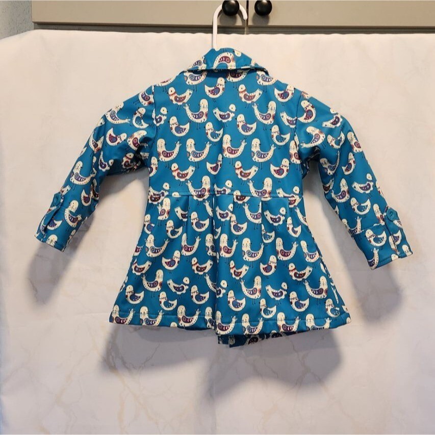 Minoti Toddler Fleece Lined Rain Coat Size 1-2yrs Blue With Paisley ...
