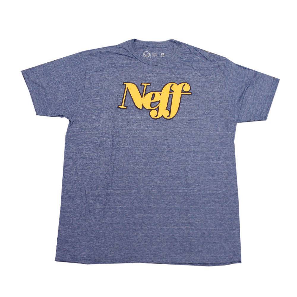 Men's Blue Heather NEFF Script Graphic Tee T-Shirt | eBay