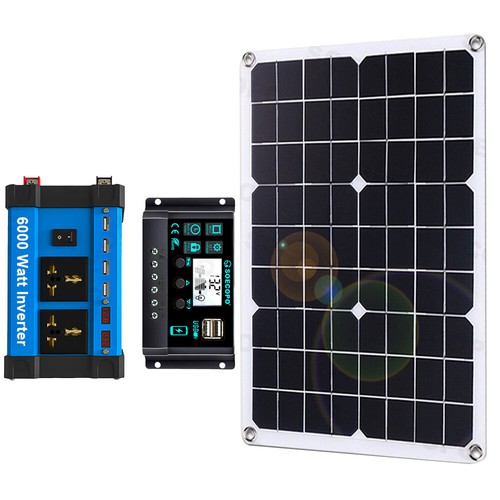 6000W Complete Solar Panel Kits Solar Power Generator 100A Home 110V ...
