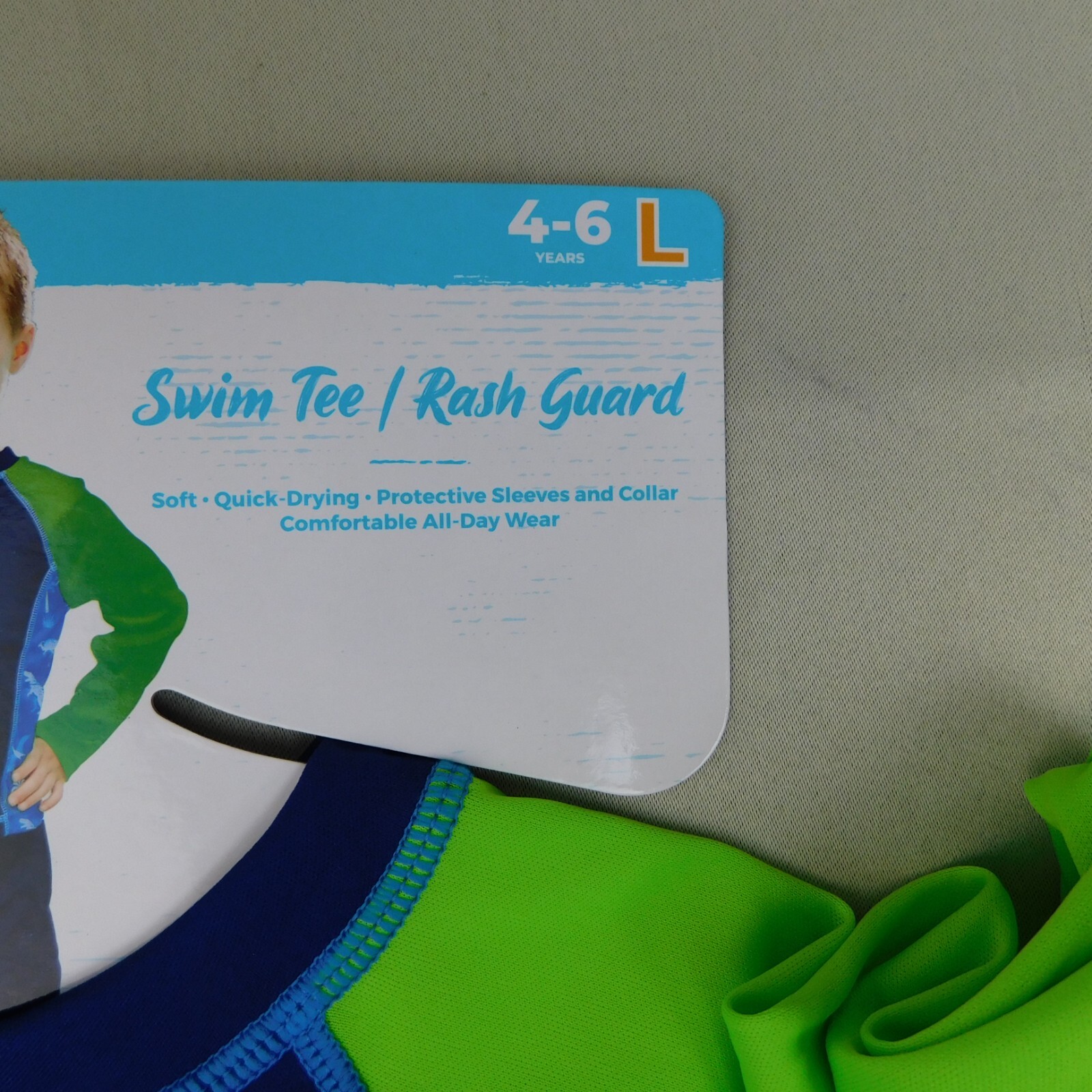 Sun Smart Kids Swim Tee & Rash Guard - Blue Dinosaur - Large, 4-6 Years ...