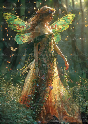 Spring Forest Fairy Print Whimsical Woodland Fae Wall Art, Enchanted ...