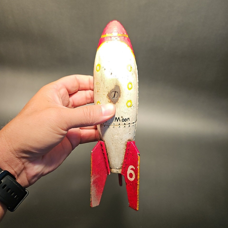 Antique Vintage Style Cast Iron Rocket Coin Bank | eBay