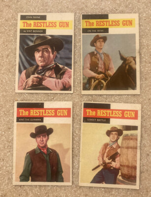 VINTAGE TV WESTERN THE RESTLESS GUN TRADING CARDS 52 53-54-56 | eBay