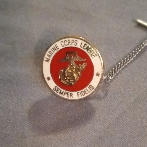 Vintage Gold Tone Marine Corps League Semper Fidelis Red & White Lapel ...